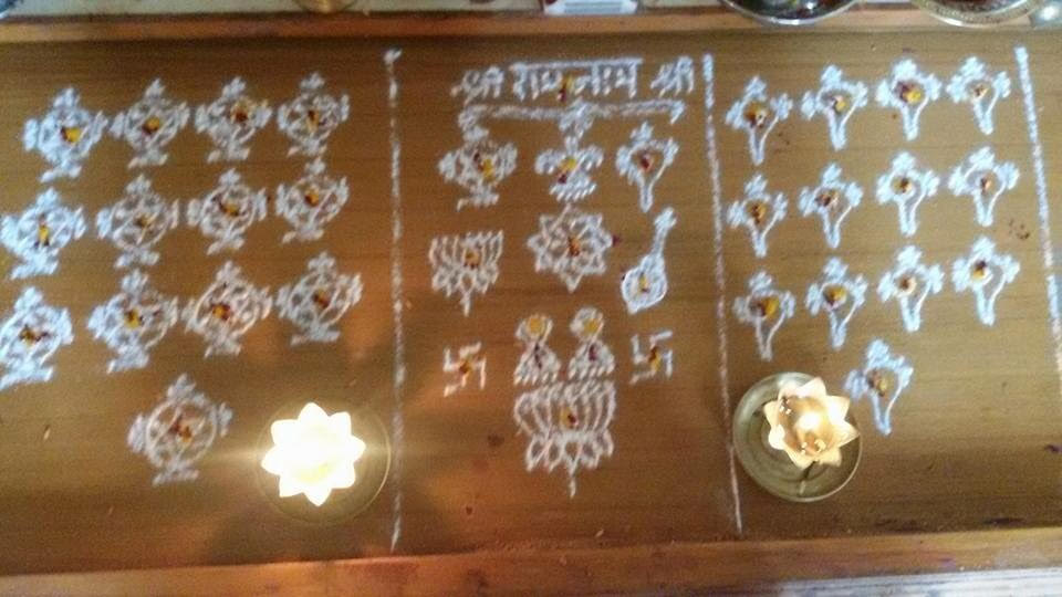 Chathur maasa Sanku chakra rangoli – Madhwa
